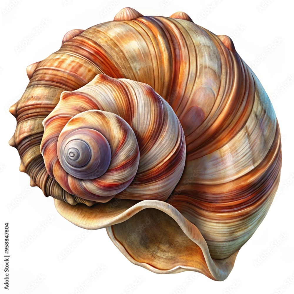 Rapana venosa (veined rapa whelk or Asian rapa whelk) shell close-up ...