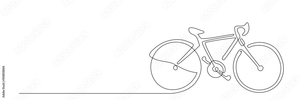 Bike vector illustration in one continuous editable line drawing style ...