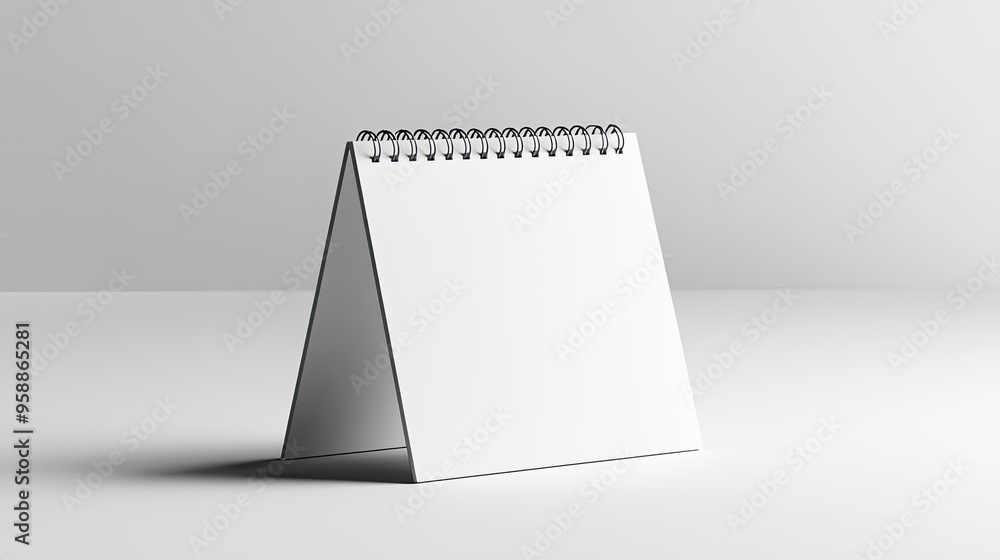 1. A minimalist mono-color desk calendar on a white background ...