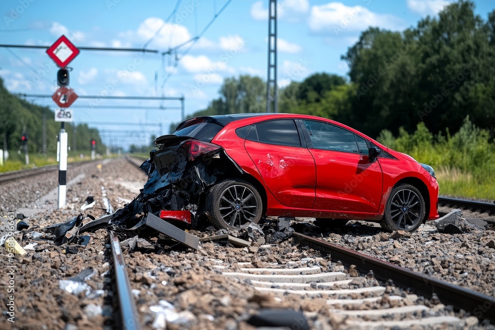 Accident, at a train crossing, malfunctioning signals lead to a ...