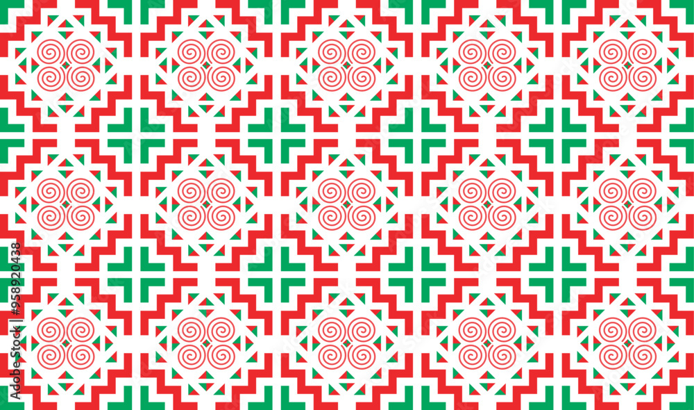 Hmong ethnic patterns, curves forming mountains and spirals, which are ...