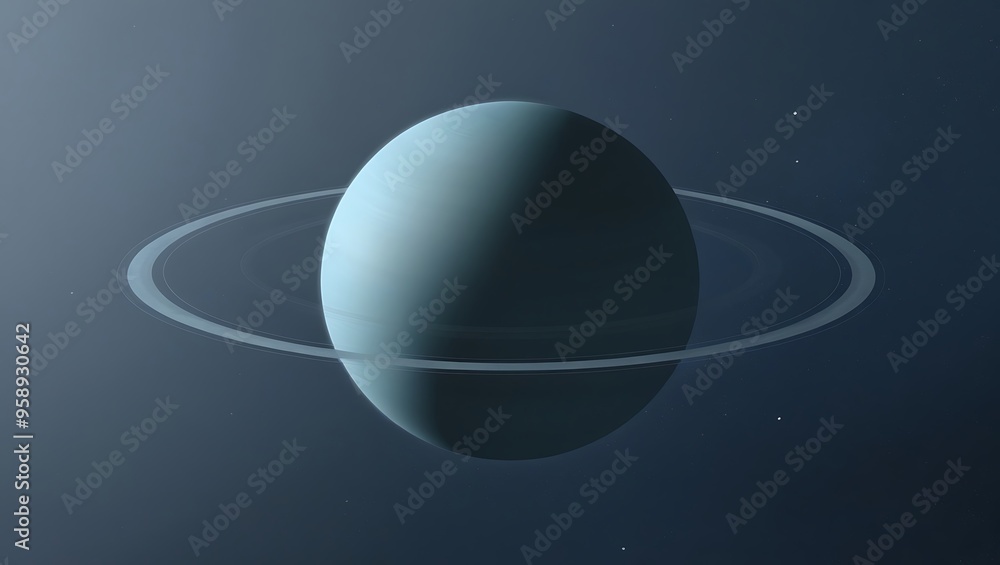 illustration of the planet Uranus floating in space. The planet should ...
