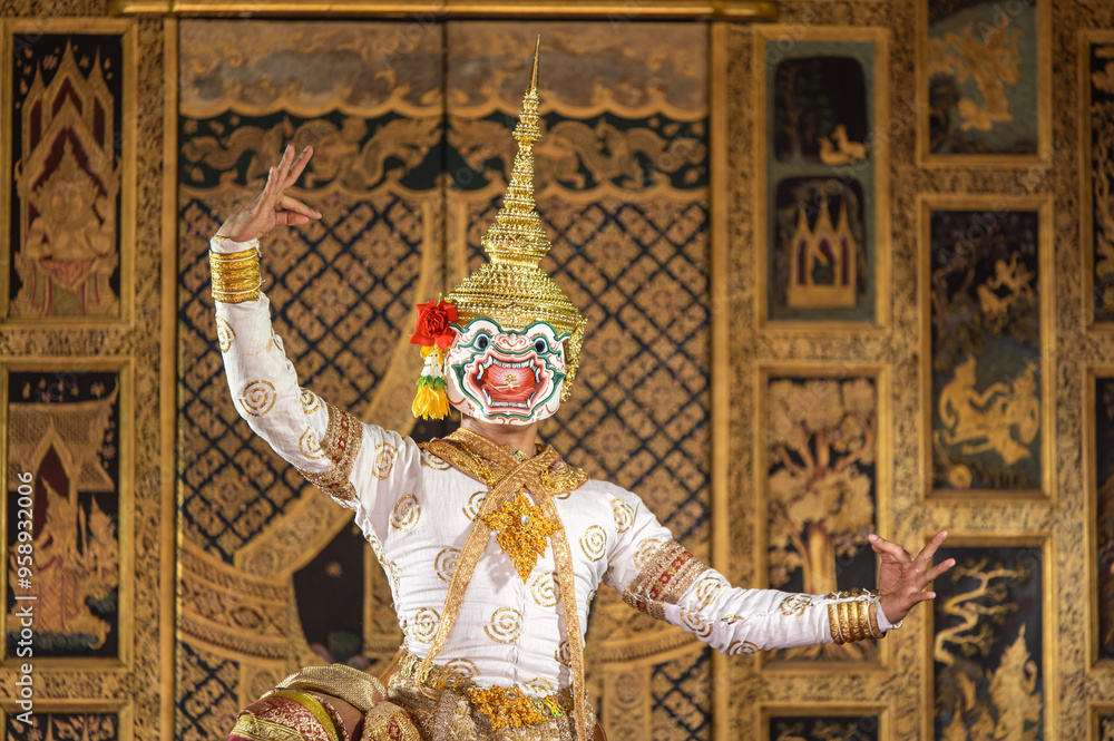 Pantomime (Khon) is traditional Thai classic masked play enacting ...