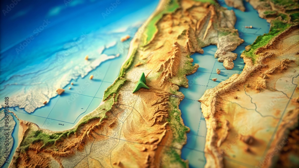 Detailed topographic map of Israel showcasing geographical features ...