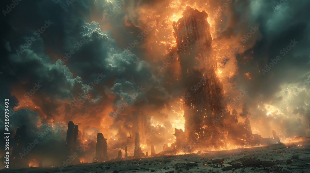 Gog Magog towering over a desolate landscape ancient warriors in the ...