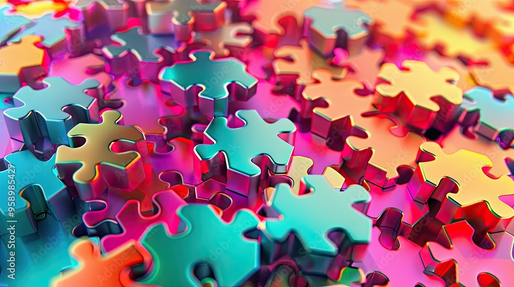 Jigsaw puzzle game splash screen design, jigsaw puzzle pieces in the ...