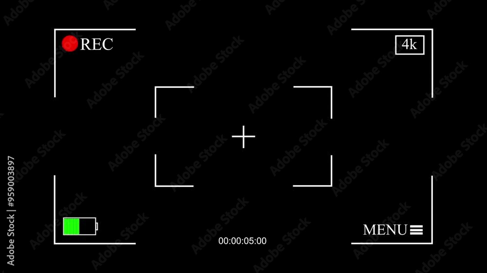 Camera recording screen overlay with alpha channel. Dslr camera frame ...