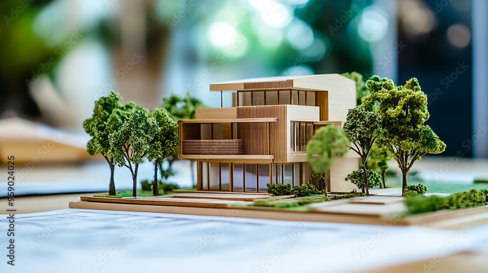 Eco-Friendly House Model on Green Building Plans - Sustainable ...
