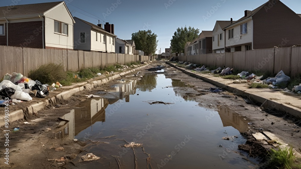 Polluted drain in residential area cause by irresponsible residence ...