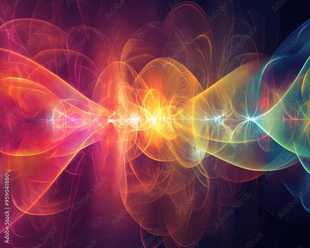 Line art illustration depicting the concept of light as electromagnetic ...