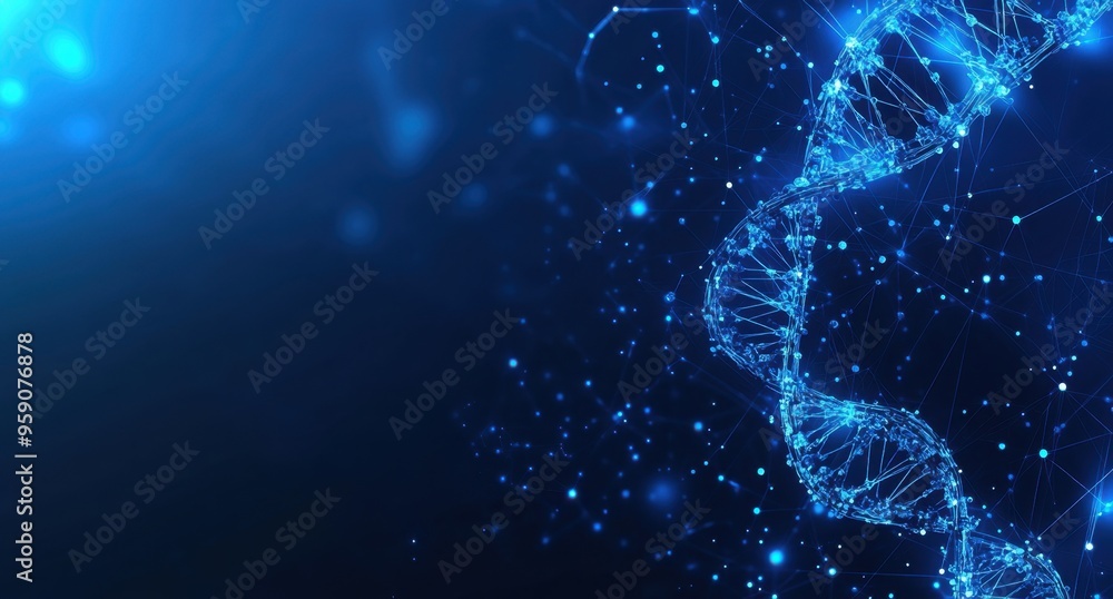 Abstract futuristic background with DNA and neural networks, logo for ...