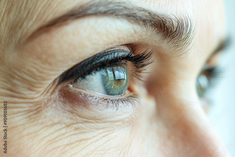 Parts Of The Eye: Close-Up of Mature Woman, 55 Years Old, Showing Lower ...