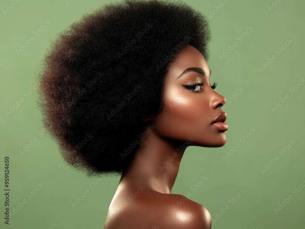 Back Of Afro. Black Woman with Afro Hair Embracing Natural Beauty on ...