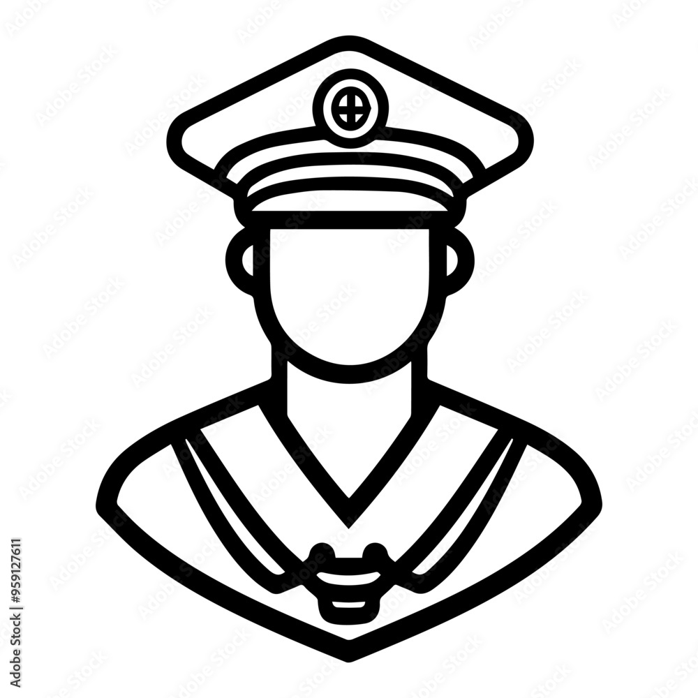 sailor icon or modern line symbol. Vector line art and icon design with ...