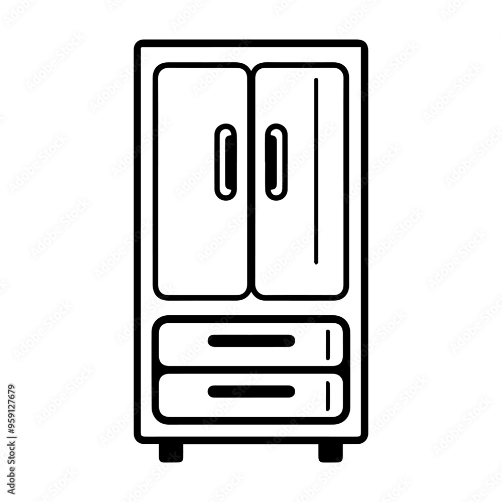 cupboard icon or modern line symbol. Vector line art and icon design ...