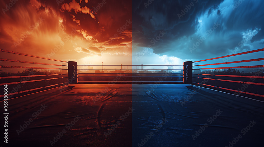versus background image, left and right comparison, square boxing ring ...