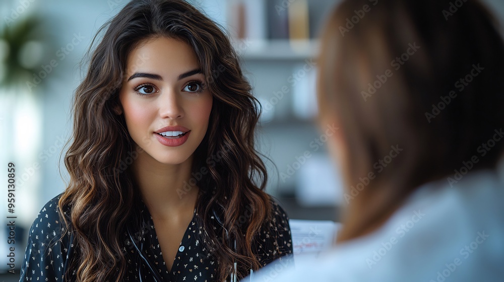 Internist conducting comprehensive exam patient office medical charts ...