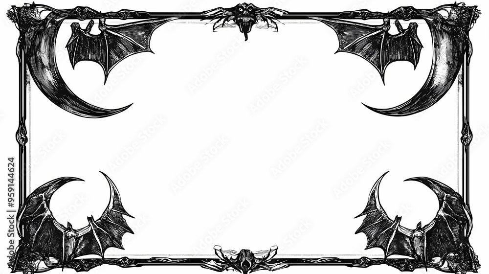 A frame for a card game with a white background. the border is a ...