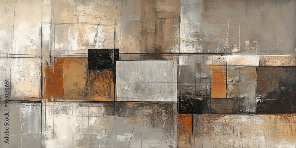 A modern abstract design with an emphasis on texture and materiality ...