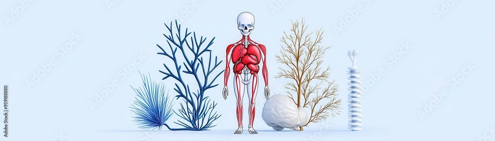 Bone marrow hematopoiesis flat design front view skeletal system theme ...