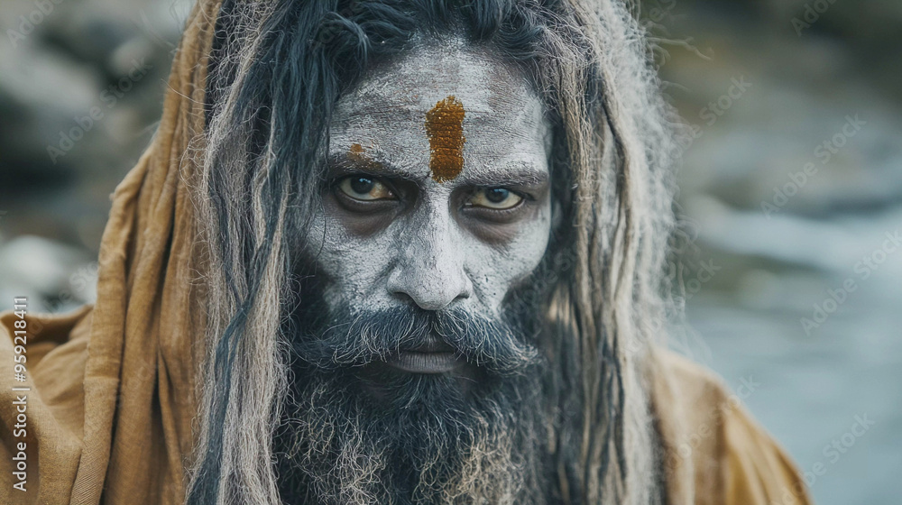 Portrait of angry aghori sadhu Stock Photo | Adobe Stock