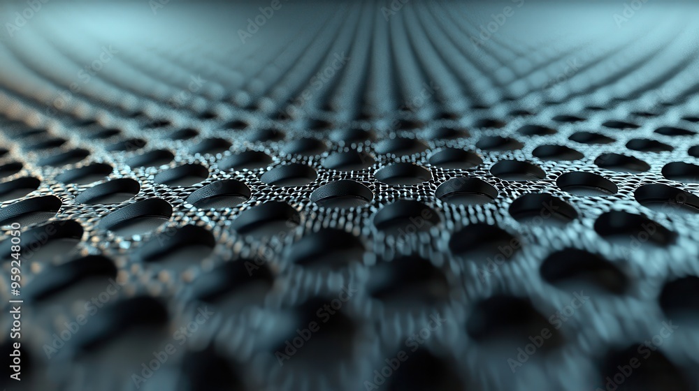 Abstract Blue Metal Grid with Holes D Rendering Background Texture ...
