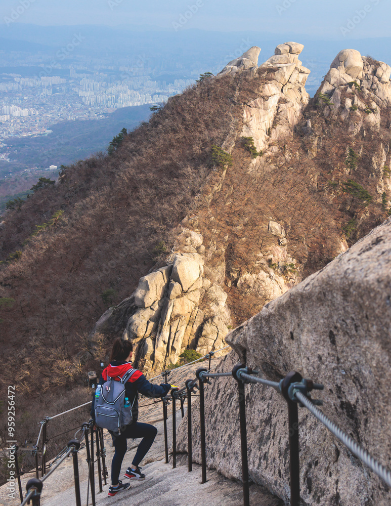 Bukhansan National Park, Seoul, Gyeonggi-do, South Korea, spring ...
