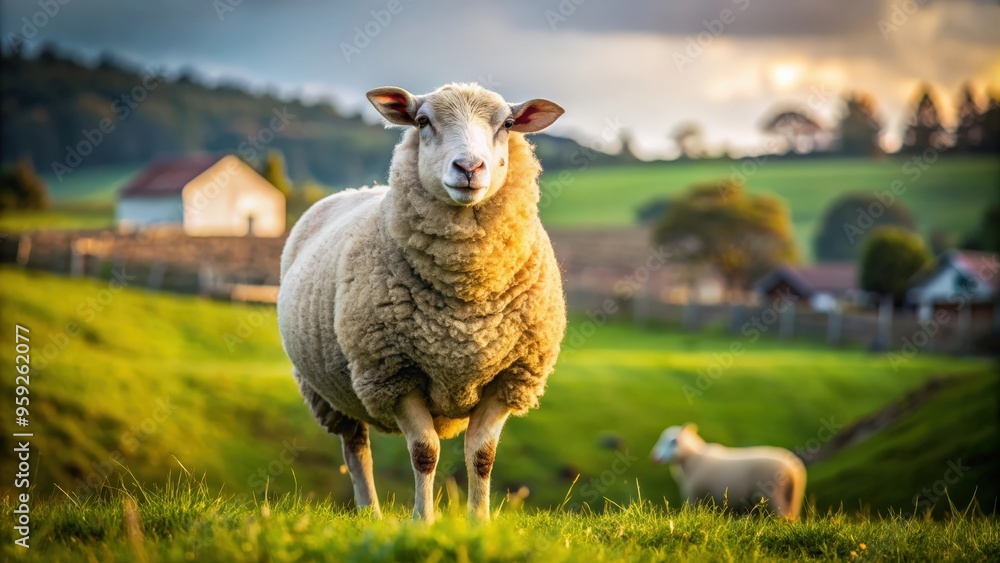 Meatmaster sheep standing in a rural farm setting, Meatmaster, sheep ...