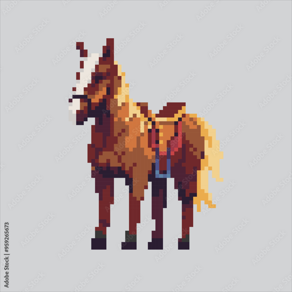 Pixel art illustration Horse Animal. Pixelated Horse. Animal Horse ...