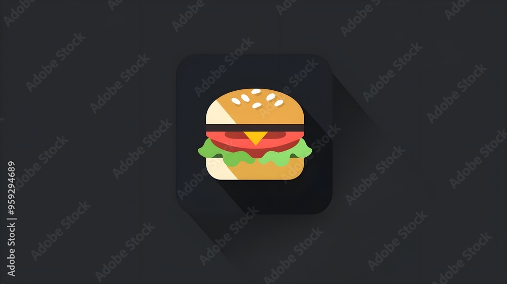 A flat design of a food app icon that scales effectively for various ...