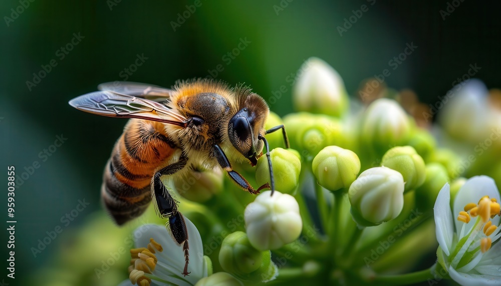 Bee pollination in a flower garden, natural and vital, Nature, Soft ...