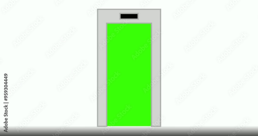 4k Elevator Door Open and Closed Green Screen animation, Waiting for ...