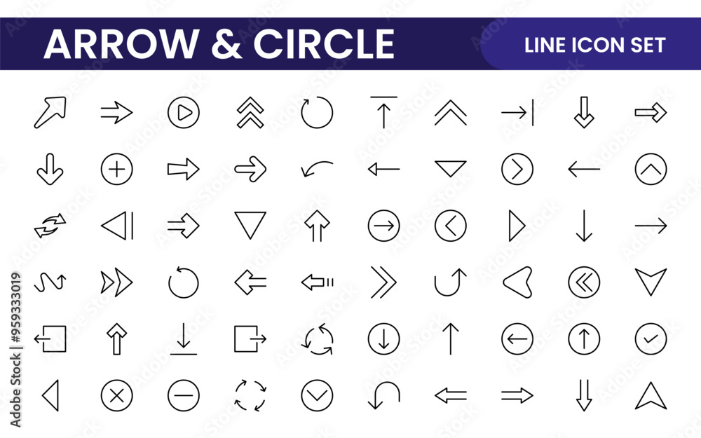 Dynamic Circle and Arrow Icon Set: A Versatile Collection for ...