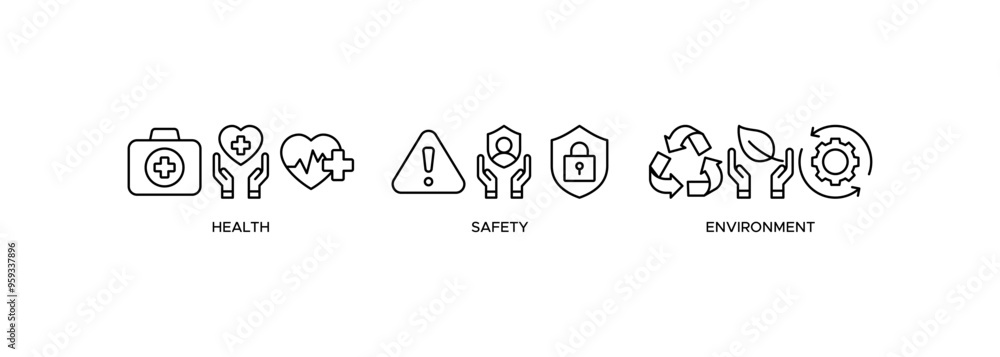 HSE icon. Health Safety Environment in the corporate occupational ...