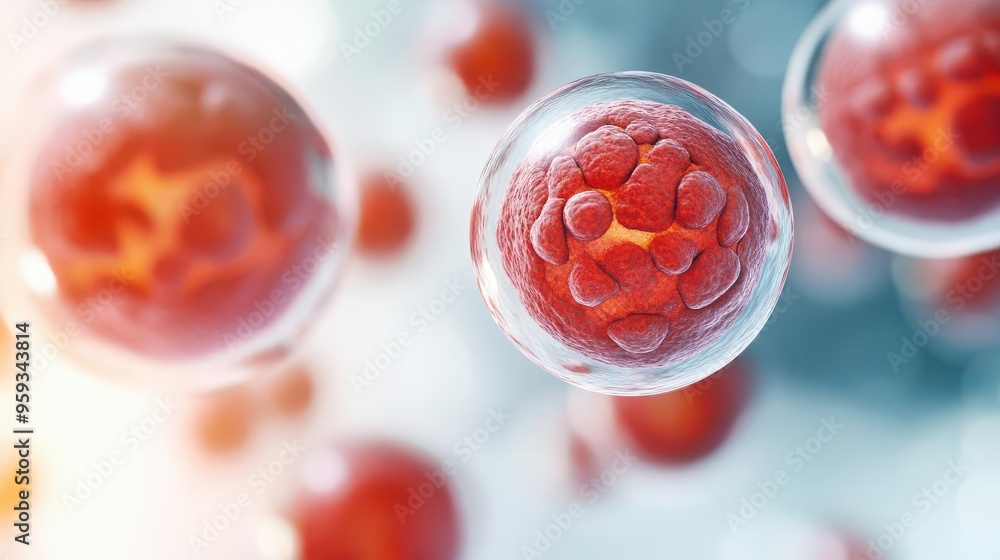 Fertilized egg transitioning into a multicellular organism, early life ...