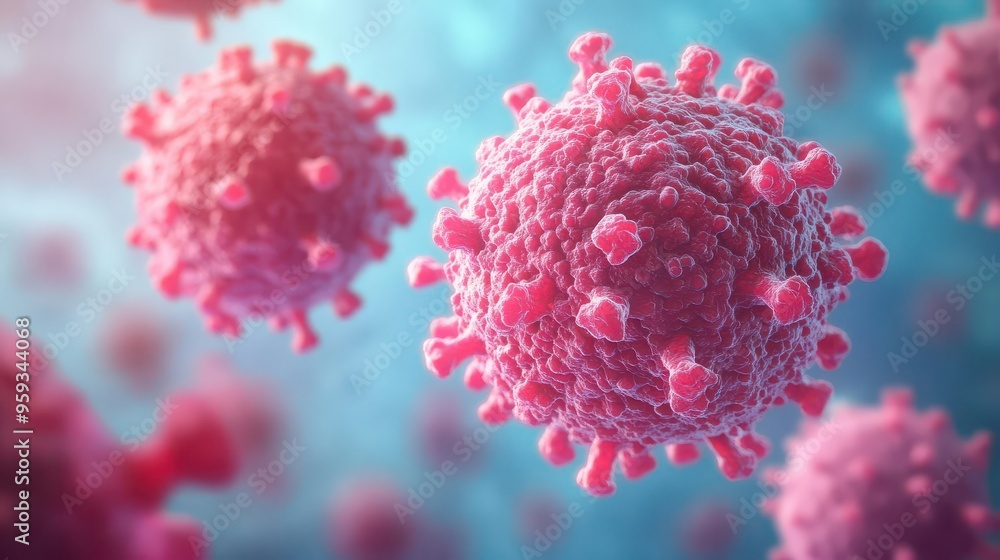 Conceptual image of cancer cells proliferating rapidly, uncontrolled ...