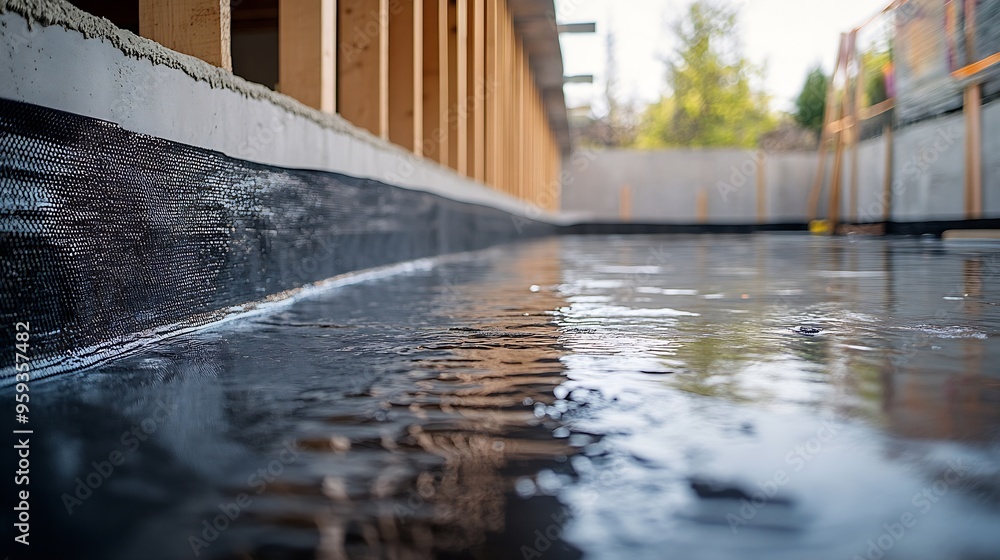 Basement waterproofing membrane before slab construction Bentonite ...