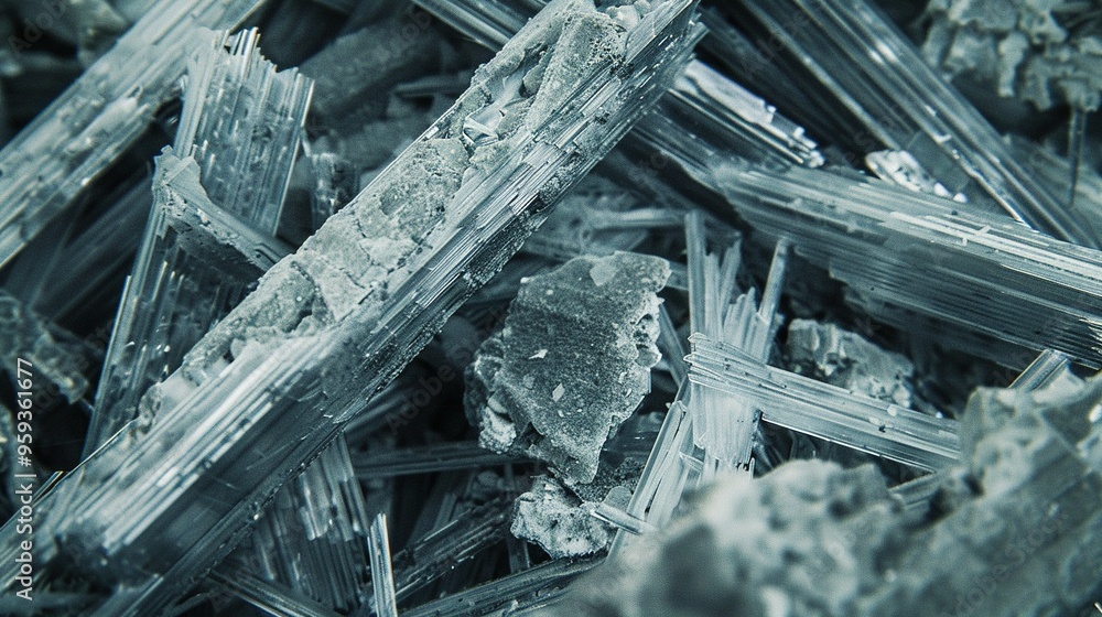 Industrial and Environmental Safety Analysis: Close-Up of Asbestos ...