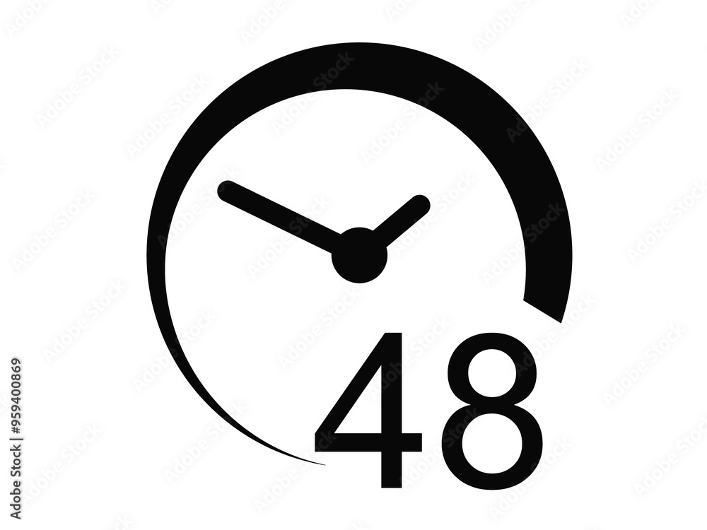 48 hours on white background. flat style. 48 hours sign. simple ...
