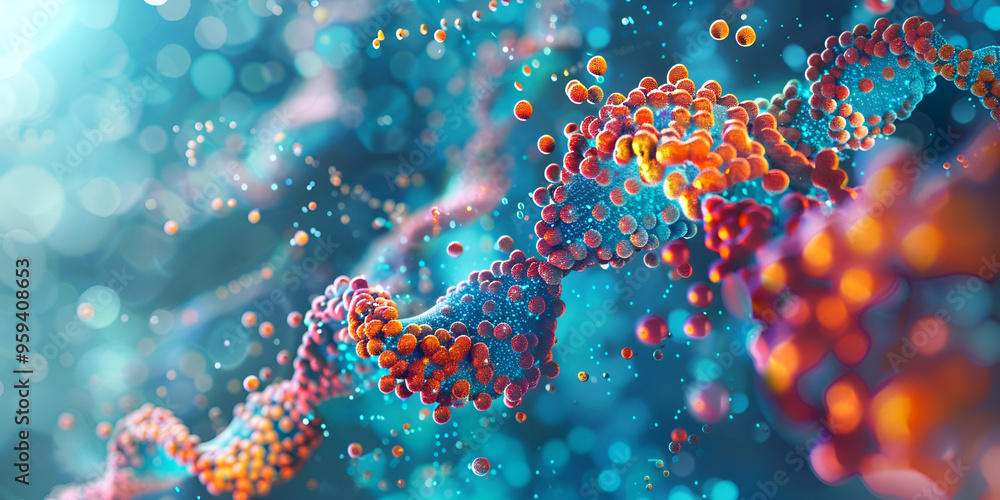 3D Visualization of DNA in Cellular Environment | Genetic Structure and ...