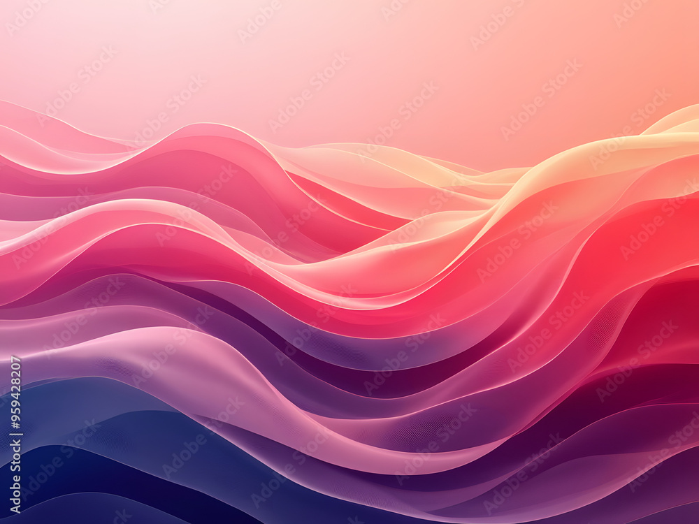 image of Beautiful living coral abstract modern waving business ...