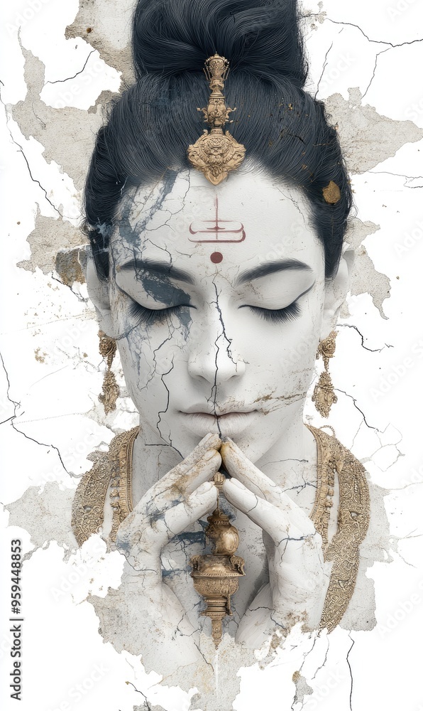 Divine representation of Vishnu: central deity in Vishnuism, symbols ...