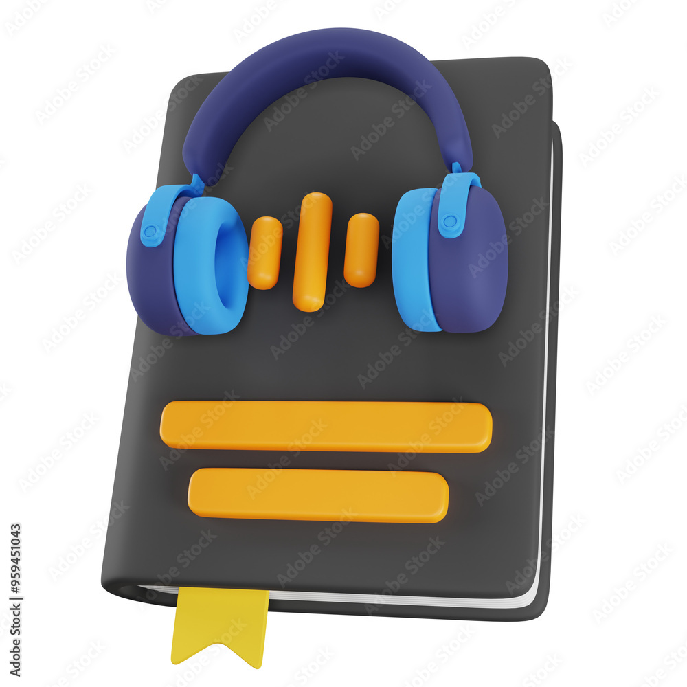 Audio Book 3D Illustration for uiux, web, app, presentation, etc Stock ...