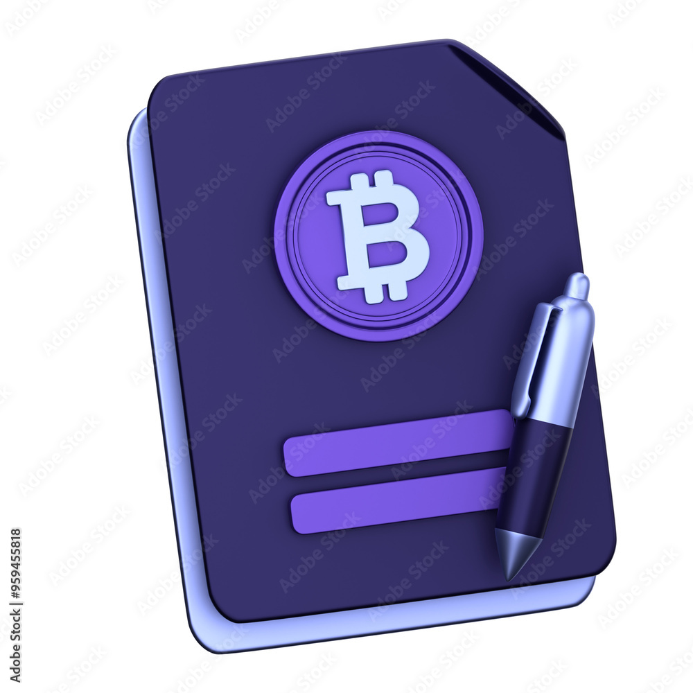 Btc Report 3D Illustration for uiux, web, app, presentation, etc Stock ...