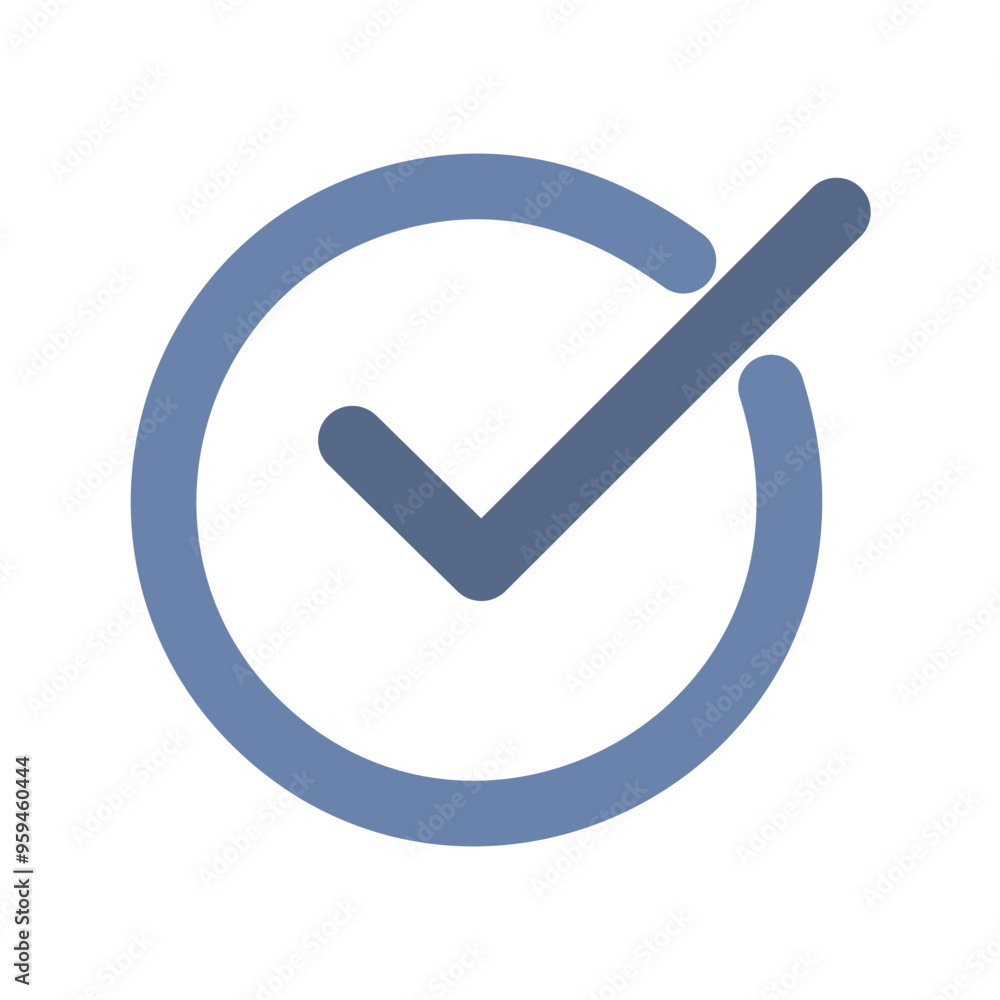 Check mark icon. Blue check mark inside a circle. Sign of approval ...