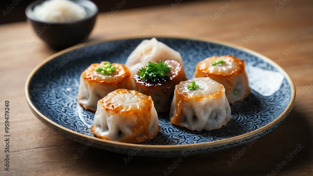 chinese dim sum dish fung zao isolated on a ceramic plate, concept for ...