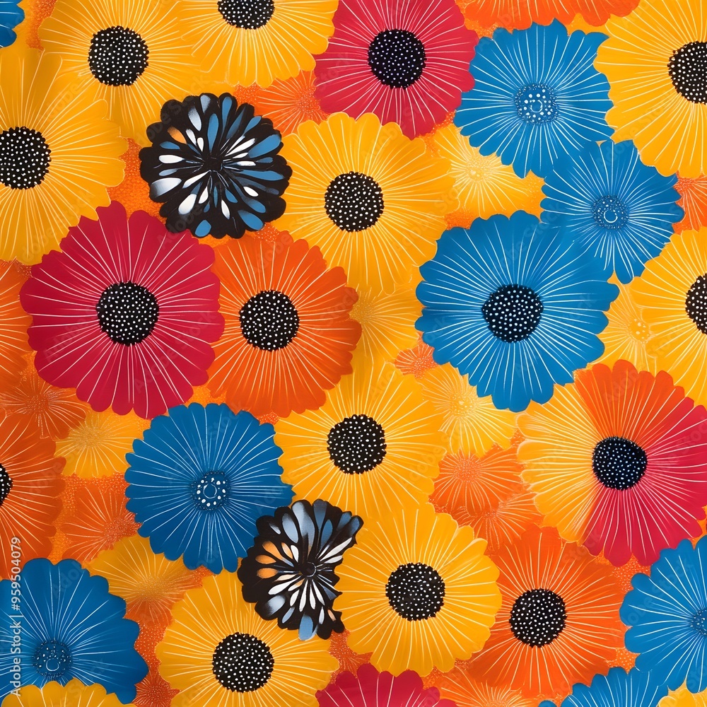 Ankara Pattern A brightly colored fabric pattern known for its unique ...