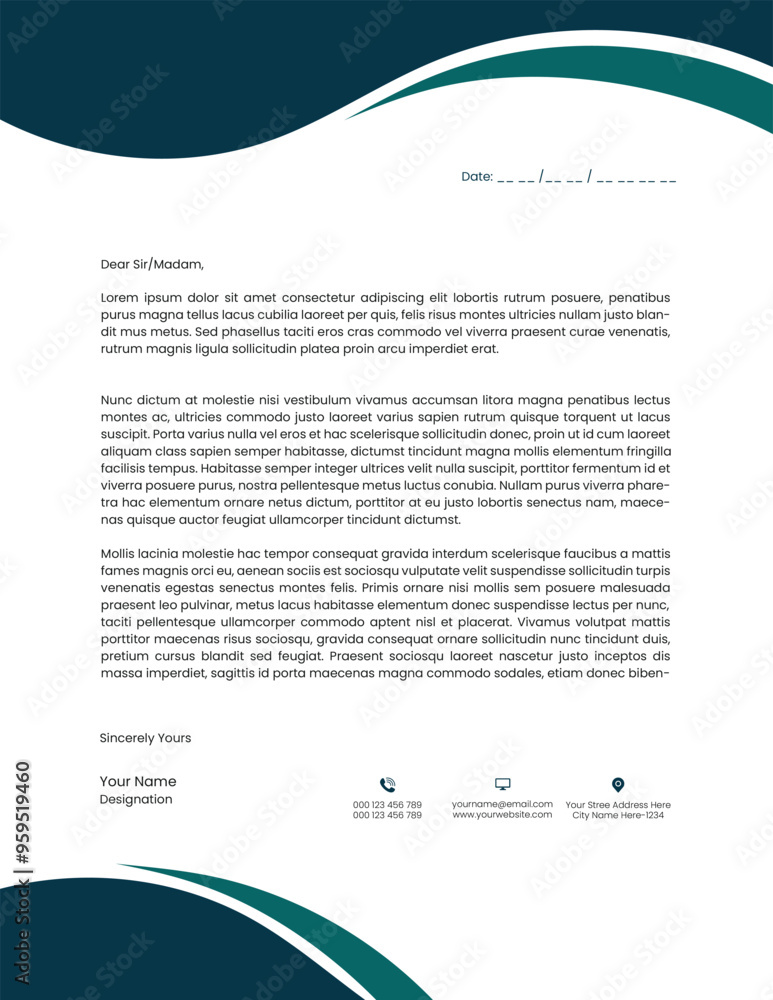 Vector Professional Business Company stylish letterhead design Stock ...