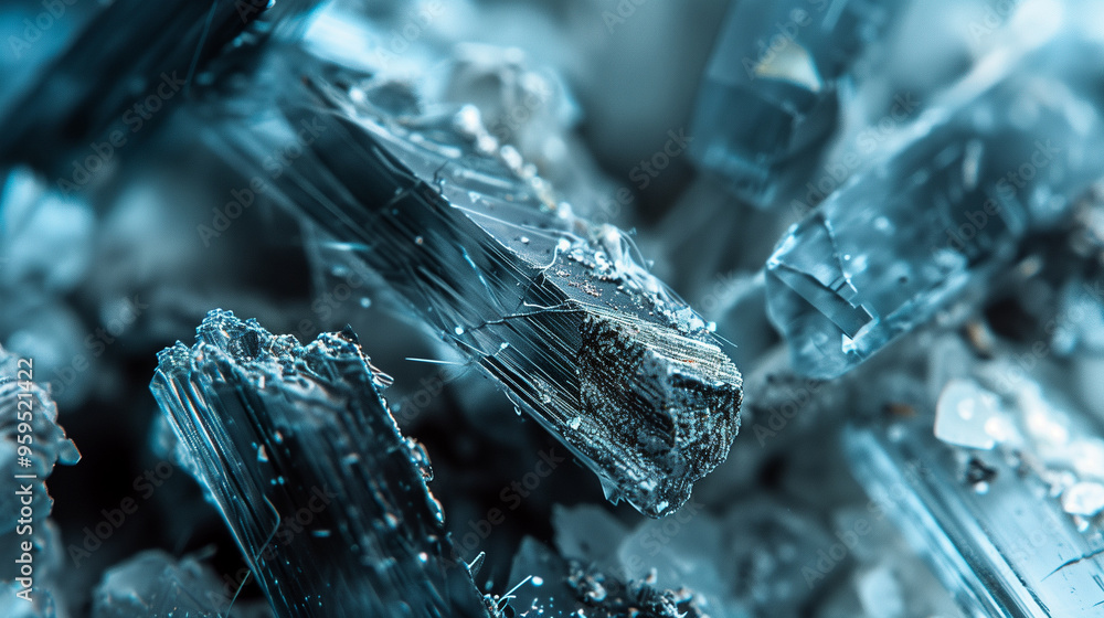 Close-Up of Asbestos Chrysotile Fibers Under Microscope Showing ...