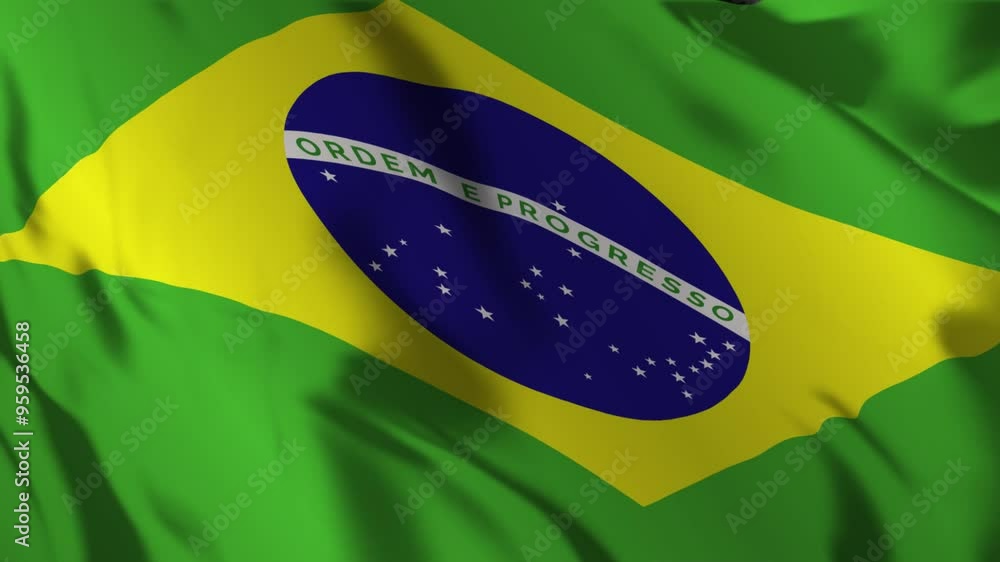 Brazil Flag, Realistic HD Flag Of The Brazil, Brazil Flag Slow Waving ...